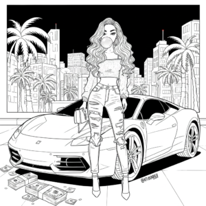 Free Baddie Girl Coloring Pages for Teens & Adults! Download