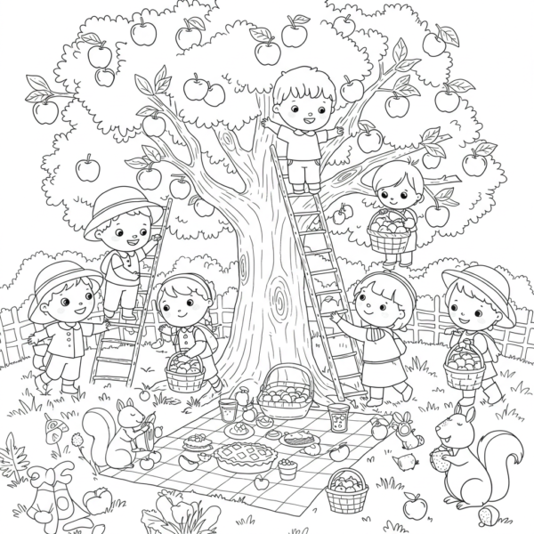 25+ Beautiful Fall Scene Coloring Pages: Free Printable