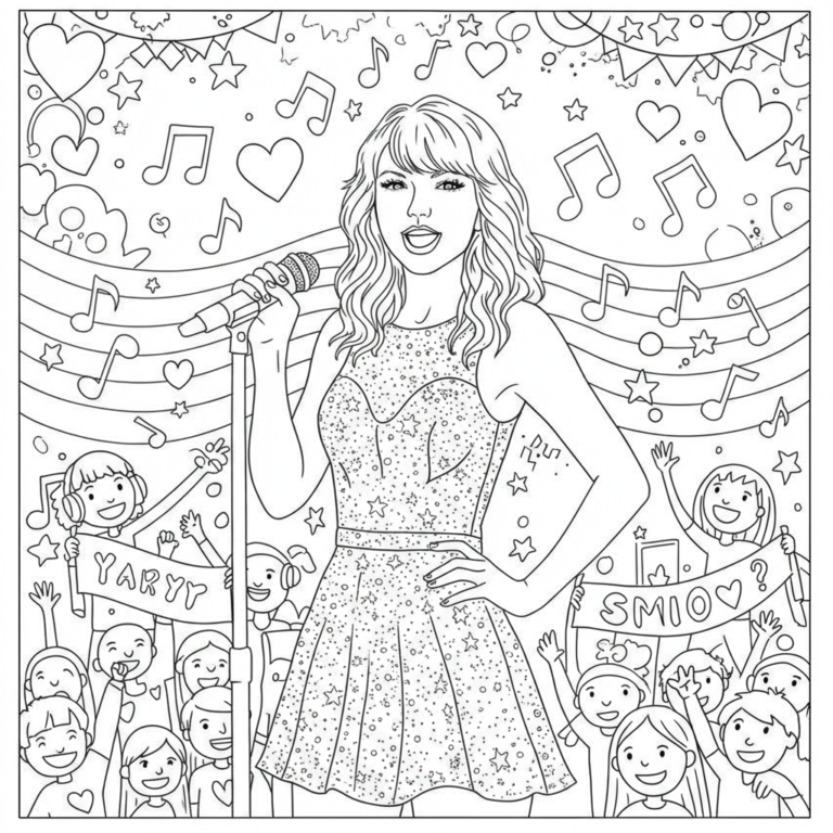Free Taylor Swift Coloring Pages for Swifties | Download & Color ...